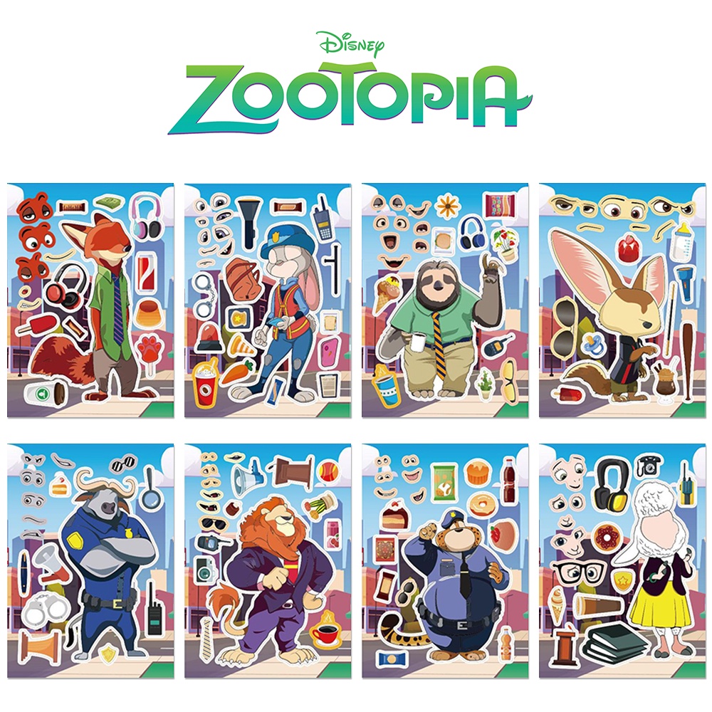 8 Sheets/Bag Disney Animation Zootopia Series Nick·Wilde and Judy Hopps ...