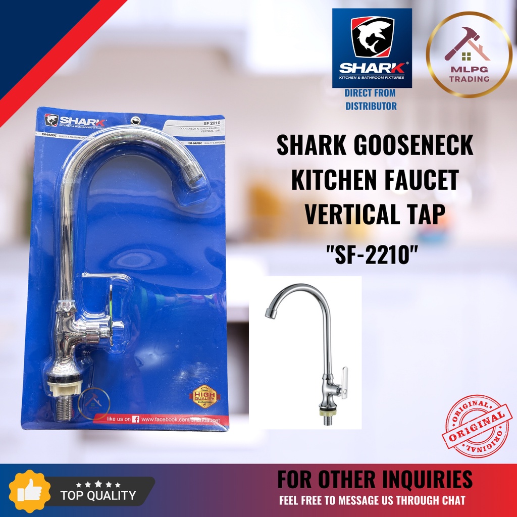 Shark Gooseneck Kitchen Faucet (VERTICAL TAP) (SF-2210) HIGH-QUALITY ...