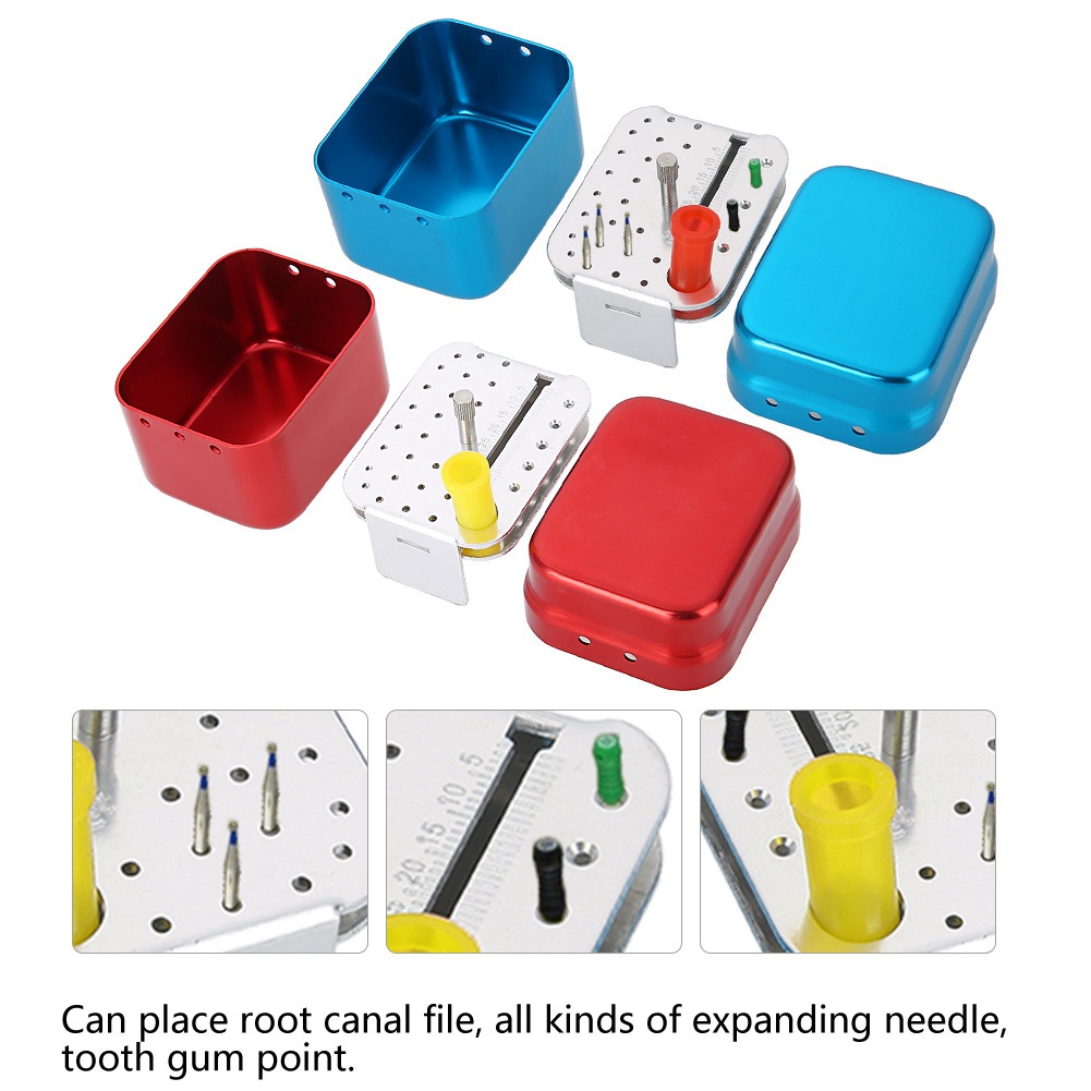 30 Holes Aluminum Dental Polishing Burs Disinfection Box Dental Drills ...