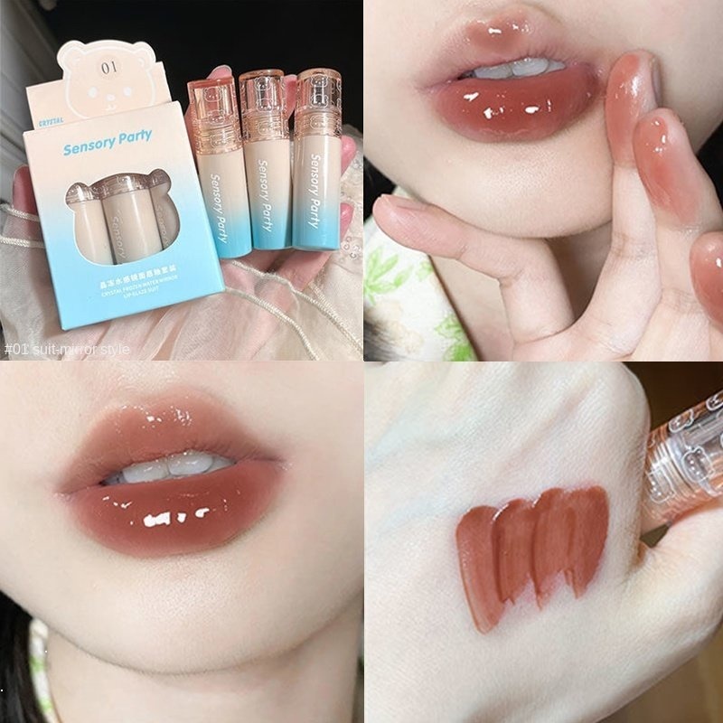 SENSORY PARTY Bear Lip Gloss Set Mirror Matte Moisturize Moisturizing ...