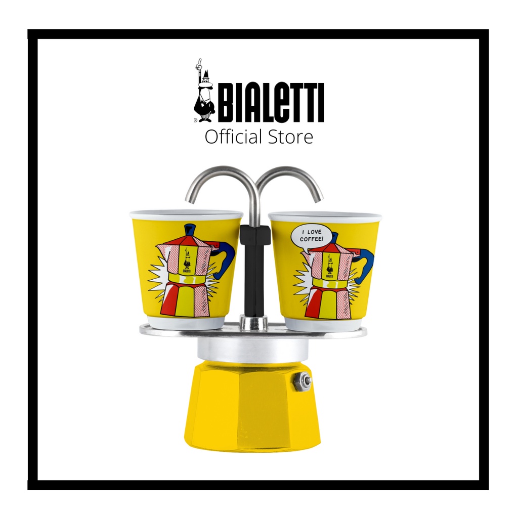 Bialetti Mini Express & 2pcs Espresso Cups Magrite Lichtenstein ...