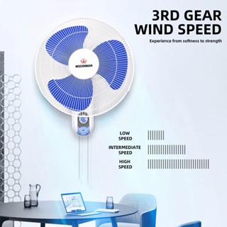 WISDOMMAN WF-88 Wall Fan Wall-Mounted Electric Fan Household Silent ...