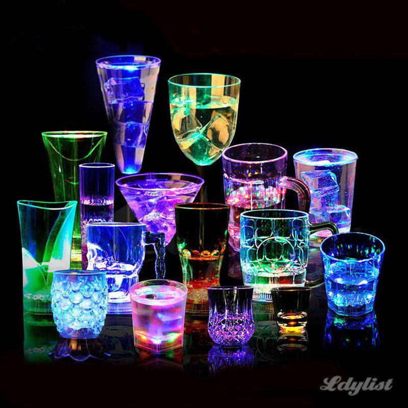 Led Wine Glass Flashing Glowing Whisky Glass Water Liquid Activated ...