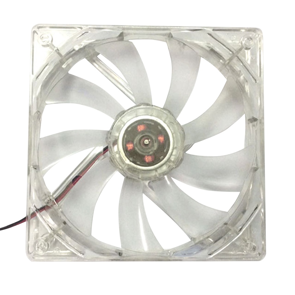 140mm 4-Pin PWM PC Computer Case CPU Cooler Cooling Fan with Red LED ...