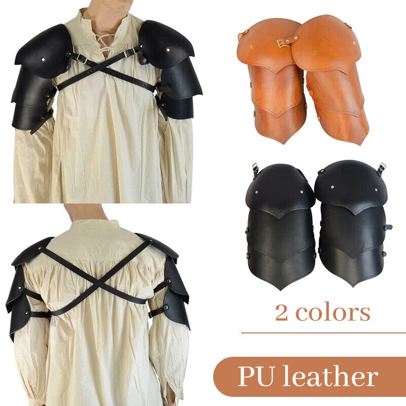 Medieval Viking Shoulder Armor PU Leather Gladiator Knight Samurai ...