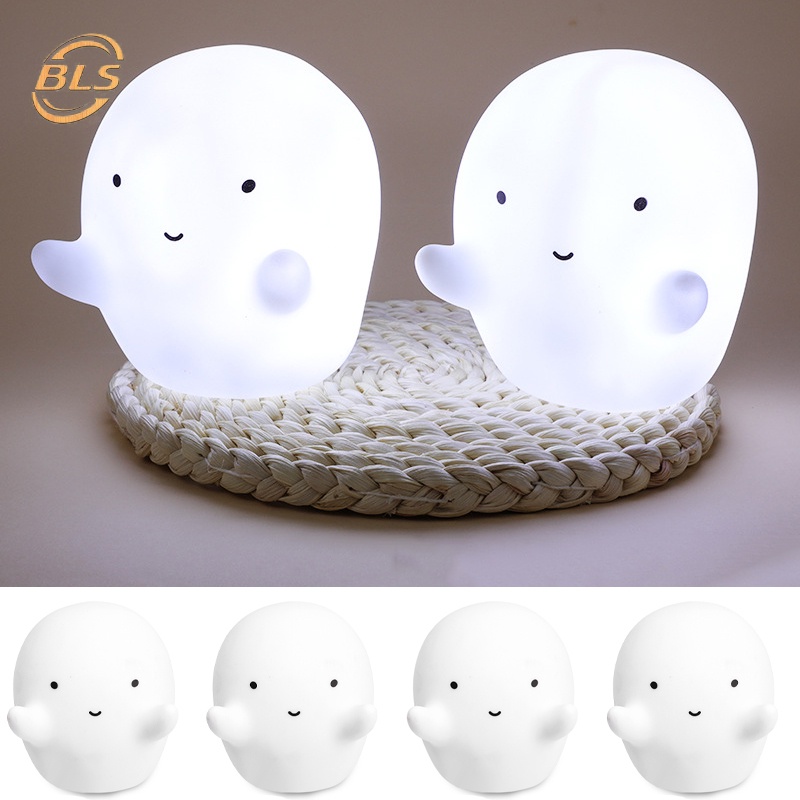 1 Pc Portable Button Cell Powered White Glowing Ghost Light Desk ...