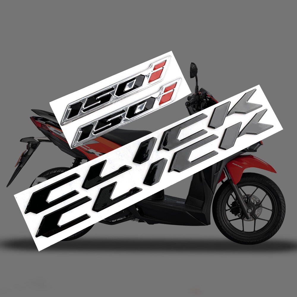 4 PCS/SET 3D Soft Glue Logo Motorcycle Emblem For Honda Click 125i 150i ...