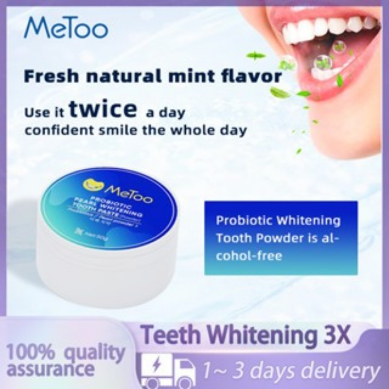 MeToo Teeth Whitening Powder/Pearl Teeth Whitening +MeToo Probiotic ...