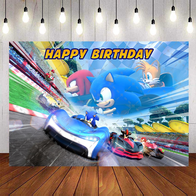 Sonic with friends Birthday Backdrop For Photography Baby Shower Kids ...