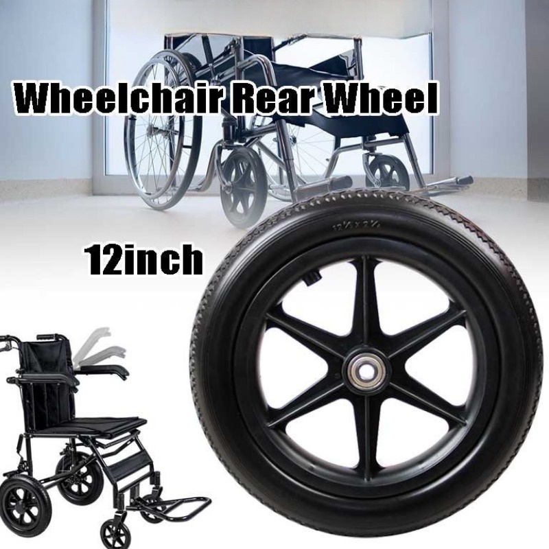 12 inches Wheelchair Wheel 12 1 / 2x2 1 / 4 PU Solid Tire Wheel Manual ...
