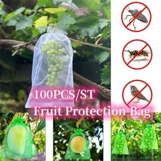 50/100PCS Vegetable Fruits Net Bag Pest Control Anti-Bird Grow Mesh Bag ...