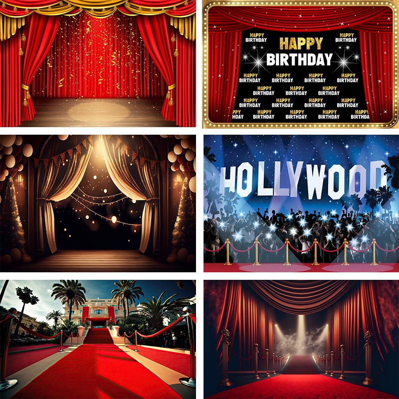Hollywood Stage Backdrop For Photography Baby Shower Kids Children Girl ...