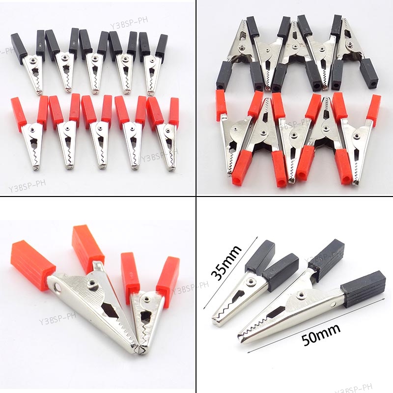10pcs Red Black Alligator Clips Crocodile Terminal Test Electrical ...