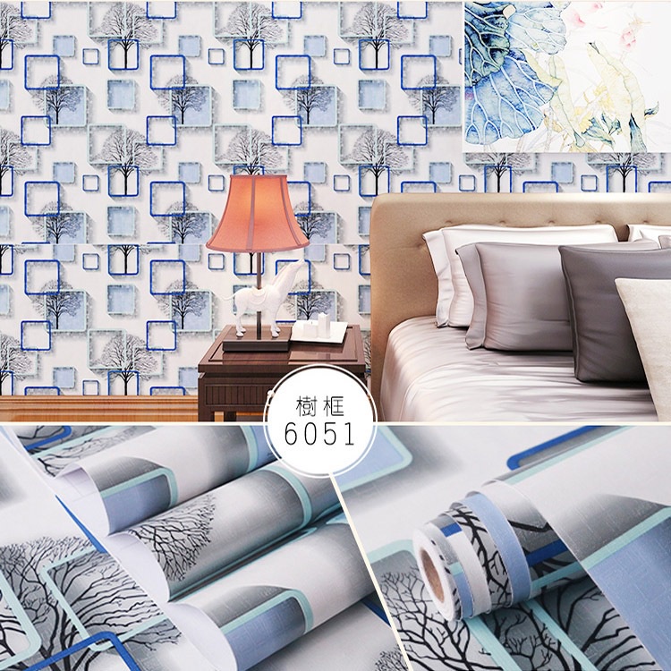 Blue Square Wall Wallpaper 8m x/d 9m x 45cm | Shopee Philippines