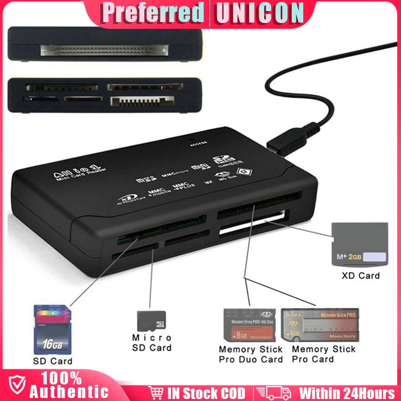 All In One USB 2.0 SD Card Reader Adapter USB Port Extension Support ...