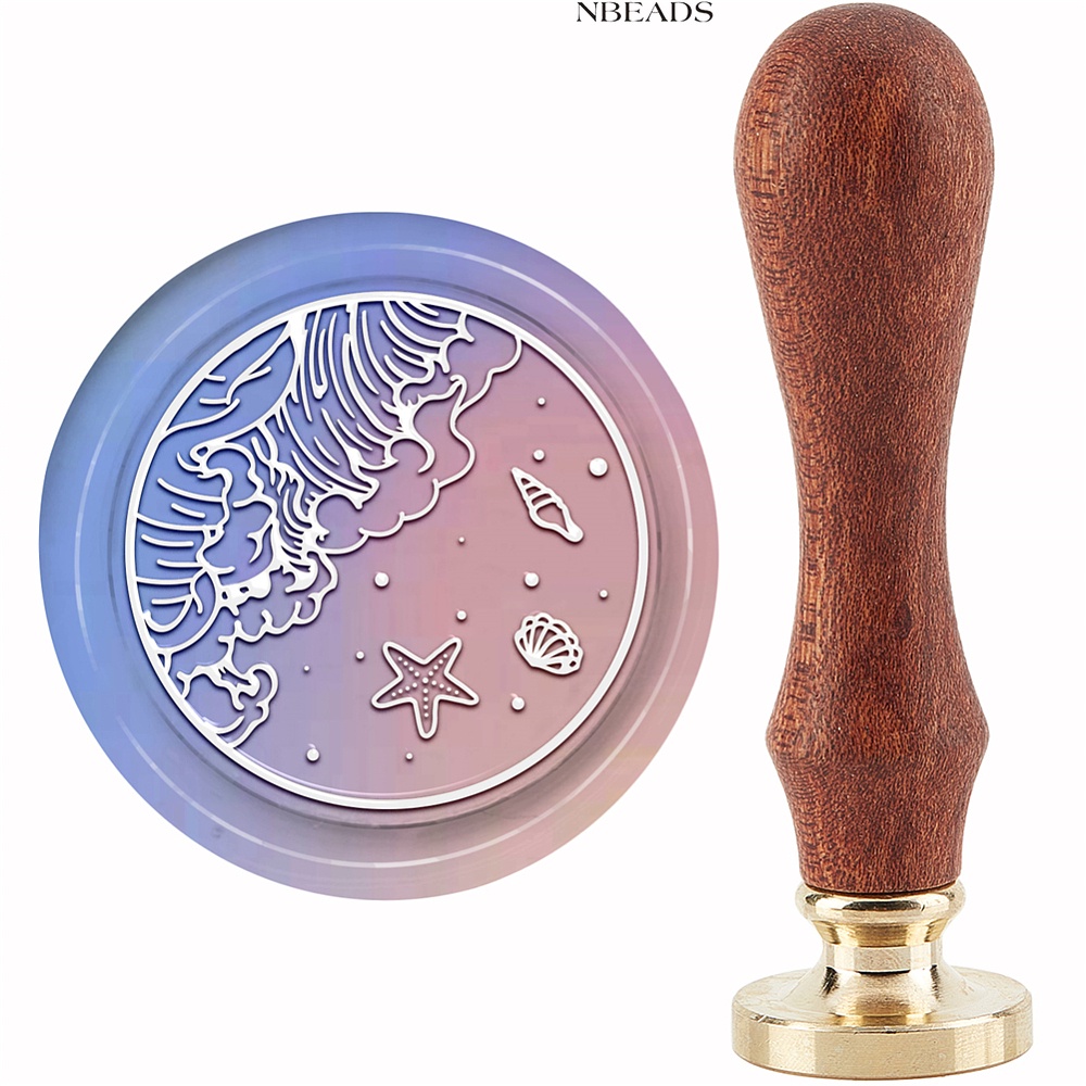 1Set Beaches Wax Seal Stamp Shells Sealing Wax Stamps Starfish 30mm ...
