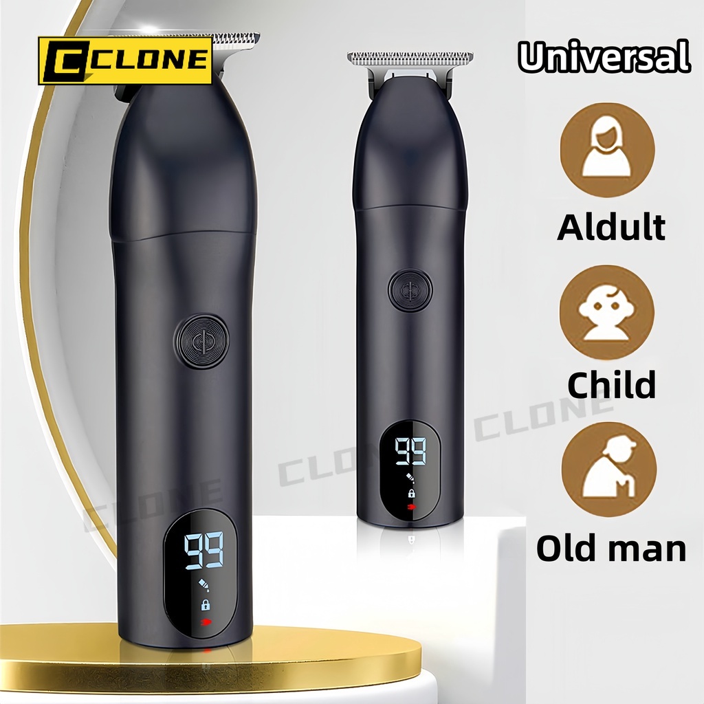 Barber Hair Trimmer Wireless Charging Electric LCD Display Salon Razor ...