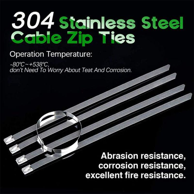 Ties 300 X 4.6 Zip Ties 304 Width 100-1000mm Ball Lock Stainless Steel ...