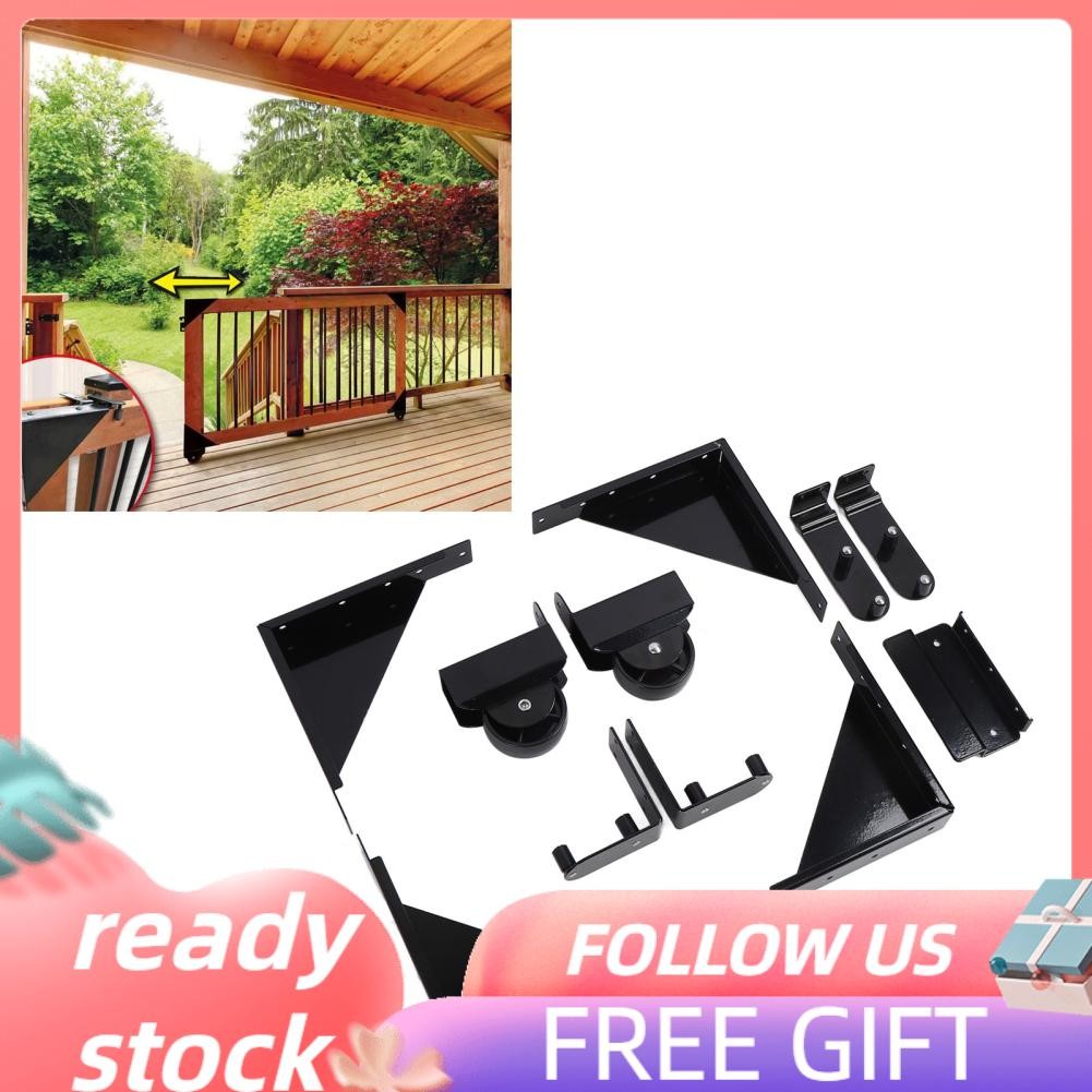 Hanhan1 Anti Sag Gate Frame Kit Heavy Duty Sliding with Wheels Fence ...