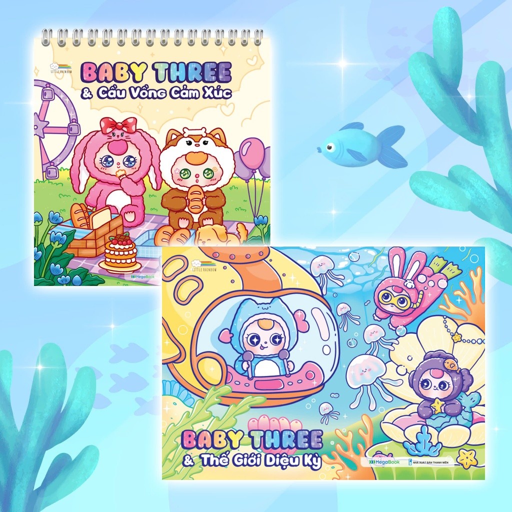 Baby Three Coloring Combo Book - Magical World & Rainbow of Emotions ...