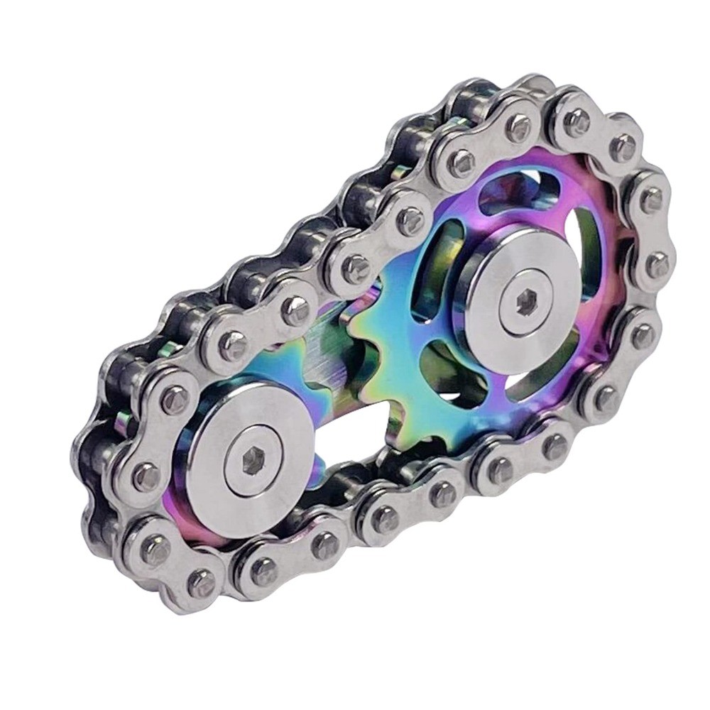 Sprockets Flywheel Fingertip Gyro Fidget Spinner Antistress Anxiety Metal Bike Chains EDC ...
