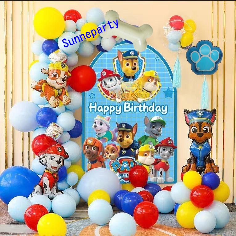 Paw Patrol Theme Balloon Marshall Chase Foil Balloon Birthday Party Decorations Boys Birthday ...