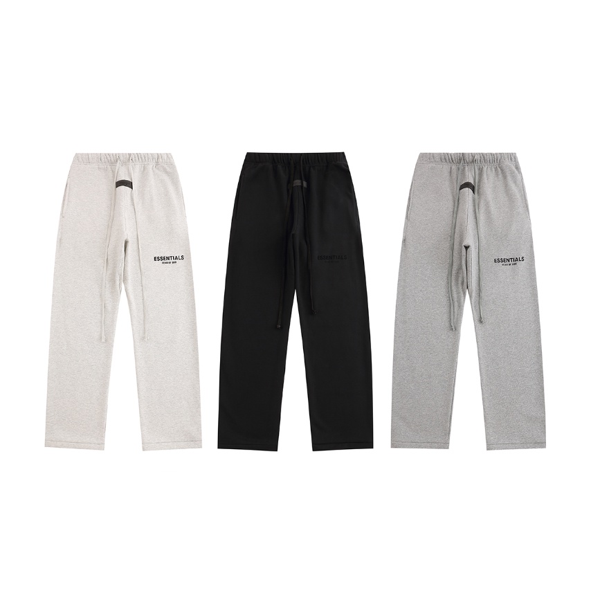 Ready Stock New FOG FEAR OF GOD Double Thread ESSENTIALS Black Flocking Small Elevation Street ...