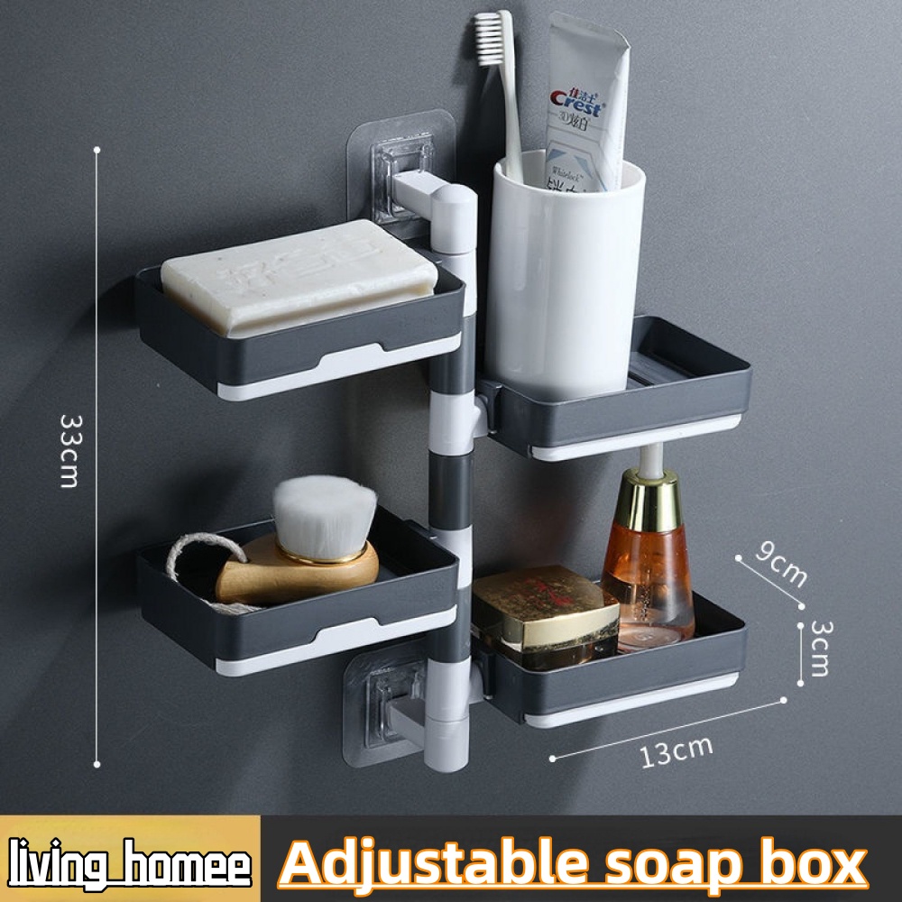 Non drilling soap rack wall mounted multi-layer soap box storage rack ...