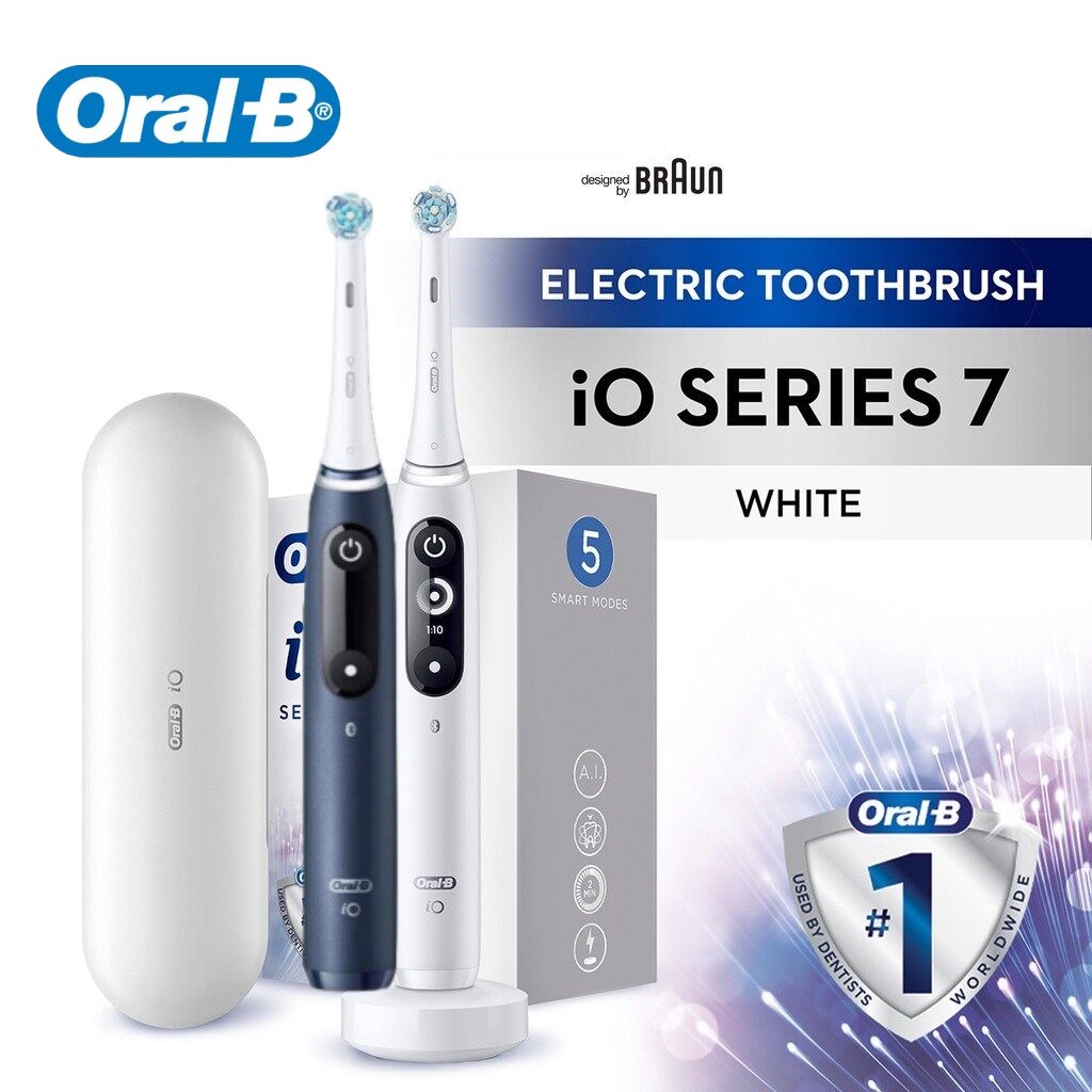 Oral B iO7 Sonic Electric Toothbrush Ultimate Clean Brush Head Perfect Pressure Sensor ...