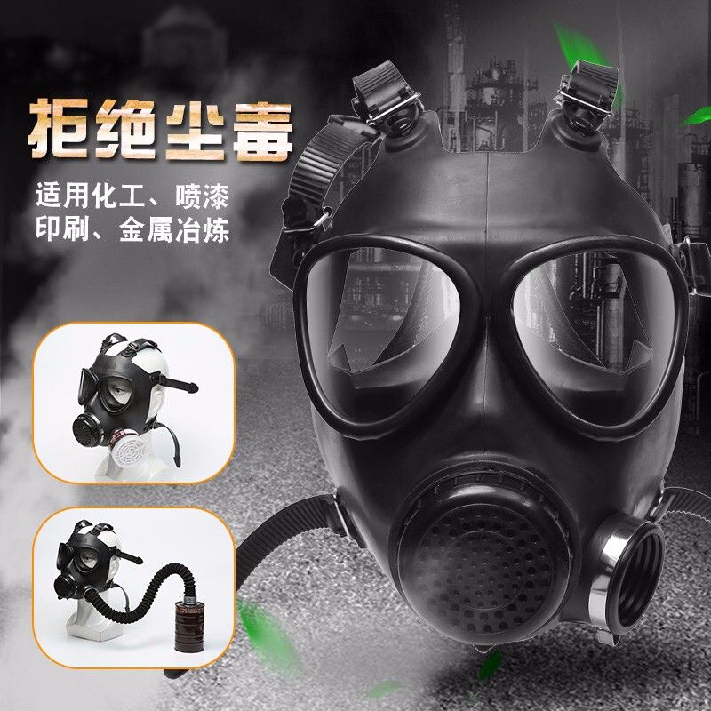 Gas Mask Full Face Mask Chemical Anti-dust Fly Head Fire Anti-Gas Anti ...