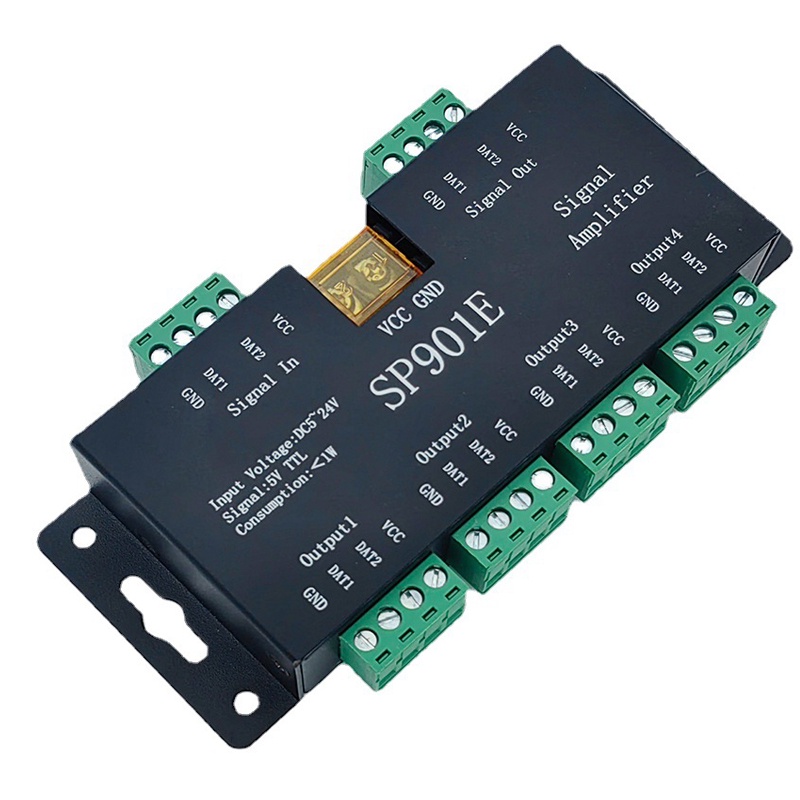 DC5V-24V SP901E SPI Signal LED Amplifier For WS2812B WS2812 WS2811 RGB ...