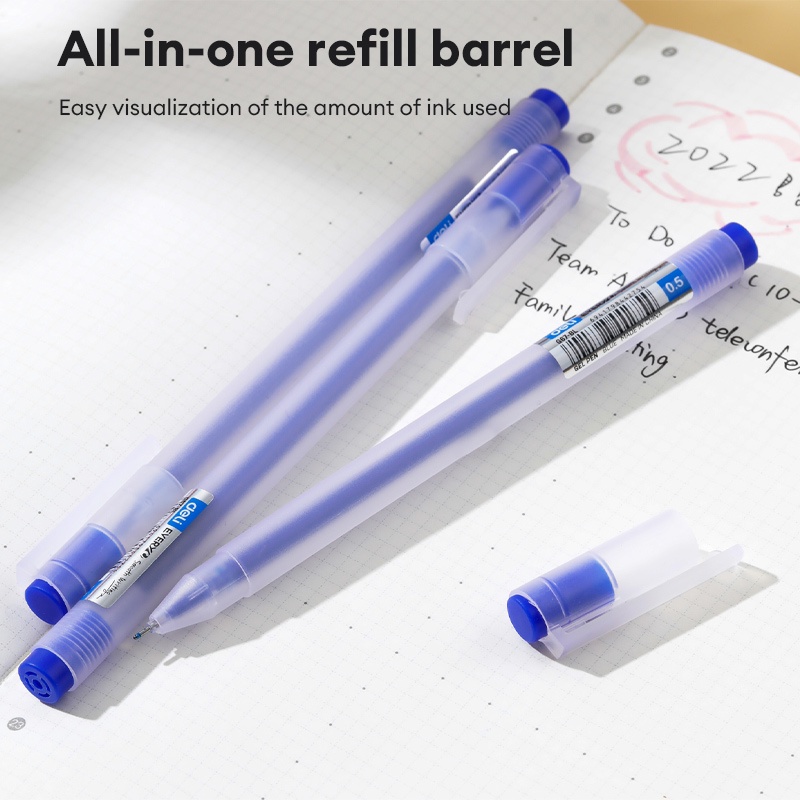 Deli 12PCS Gel Pen 0.5mm Full Needle Tube Ballpen Neutral Pens EG67 ...