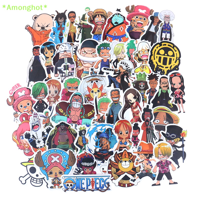 Amonghot> 50Pcs Anime One Piece Luffy Stickers Car Laptop Skateboard ...