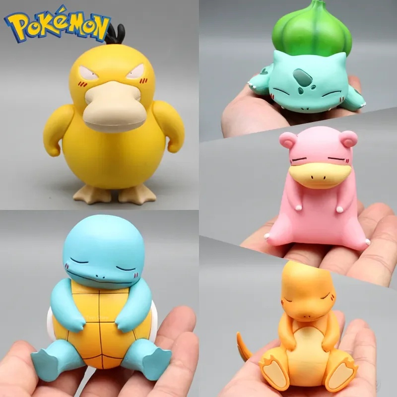 Pokemon Kawaii Psyduck Squirtle Bulbasaur Charmander Slowpoke Statue ...