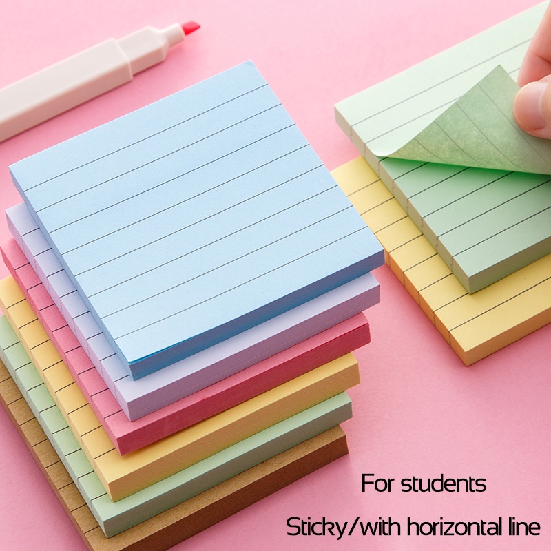 1/3booklet 75*75mm 80 Sheets Lined Sticky Note Colored Memo Pad Student ...