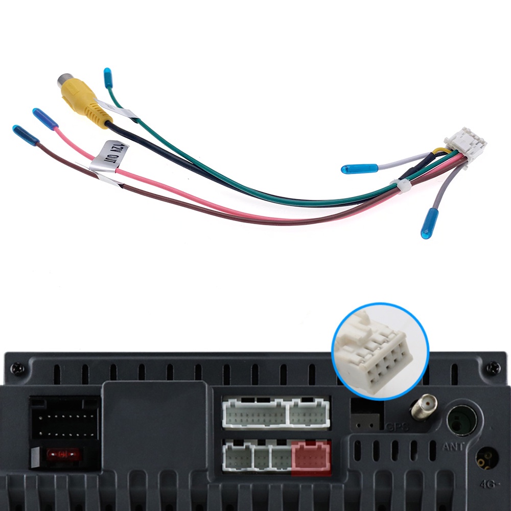 10Pin Car RCA Rear Camera Cable Adapter Connector for Aftermarket ...