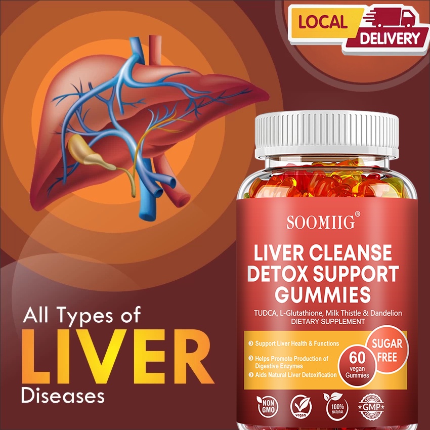 Liver detoxification and health gummies contain liver nutrients from milk thistle extract, which ...