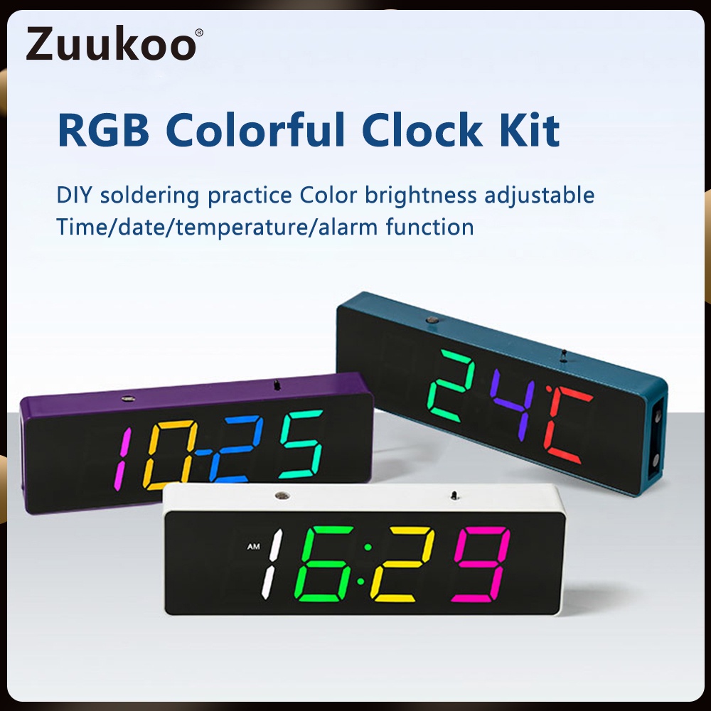 5V DIY Electronic Clock Kit LED Digital RGB Clock Time Temperature Date Display | Shopee Philippines