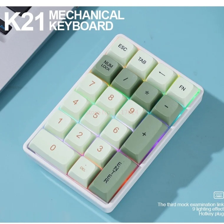 Three-mode Bluetooth wireless mechanical numeric keypad 21-key laptop ...