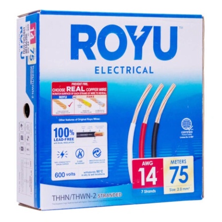THHN WIRE #14 #12 #10 #8 #6 ORIGINAL ROYU BRAND | Shopee Philippines