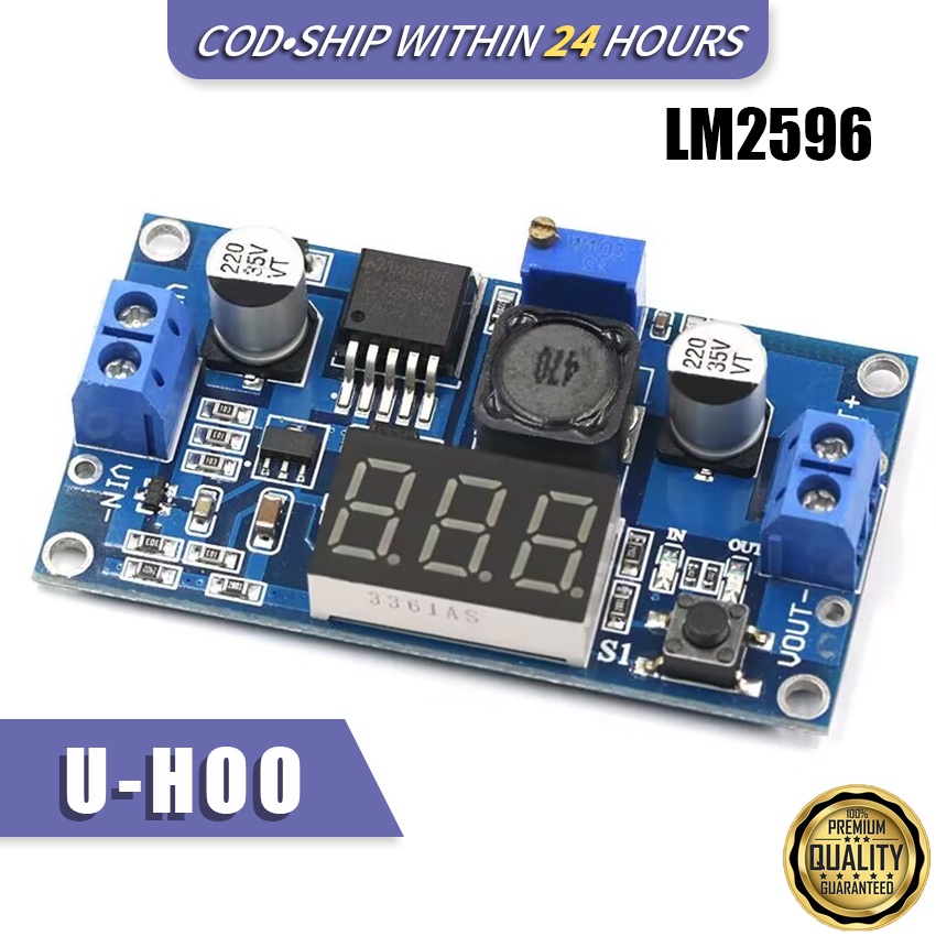 LM2596 DC-DC Adjustable Step-Down Module with Digital Voltmeter ...