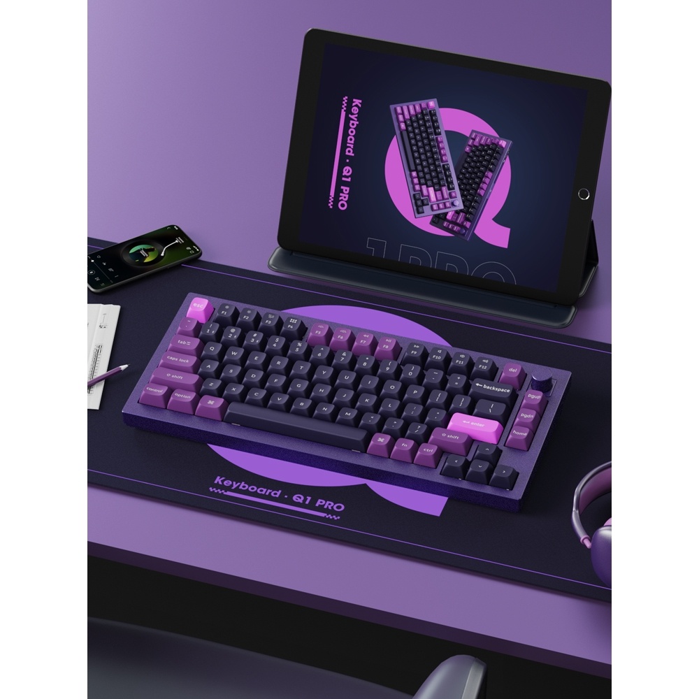 Keychronq1pro Limited Purple Bluetooth Dual Mode Wireless Mechanical ...