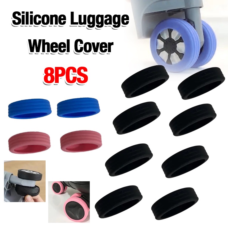 8PCS/Set Suitcase Wheels Protection Travel Luggage Caster Silicone ...