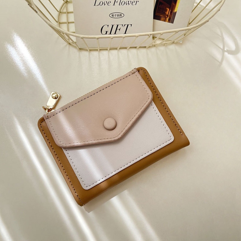 UISN #U6158 Fashion wallet Bi-fold Women's Wallet Contrast Color Zipper ...