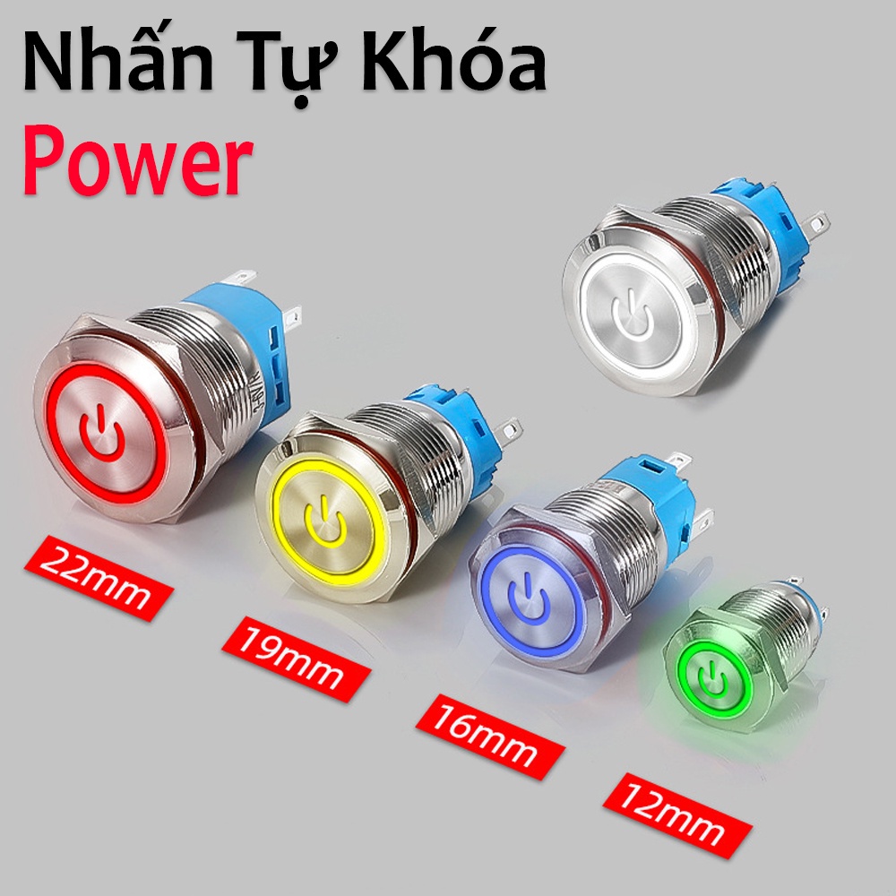 Onoff Switch Button, With LED Light 12.16-16-19-22mm. Self-lock Power ...