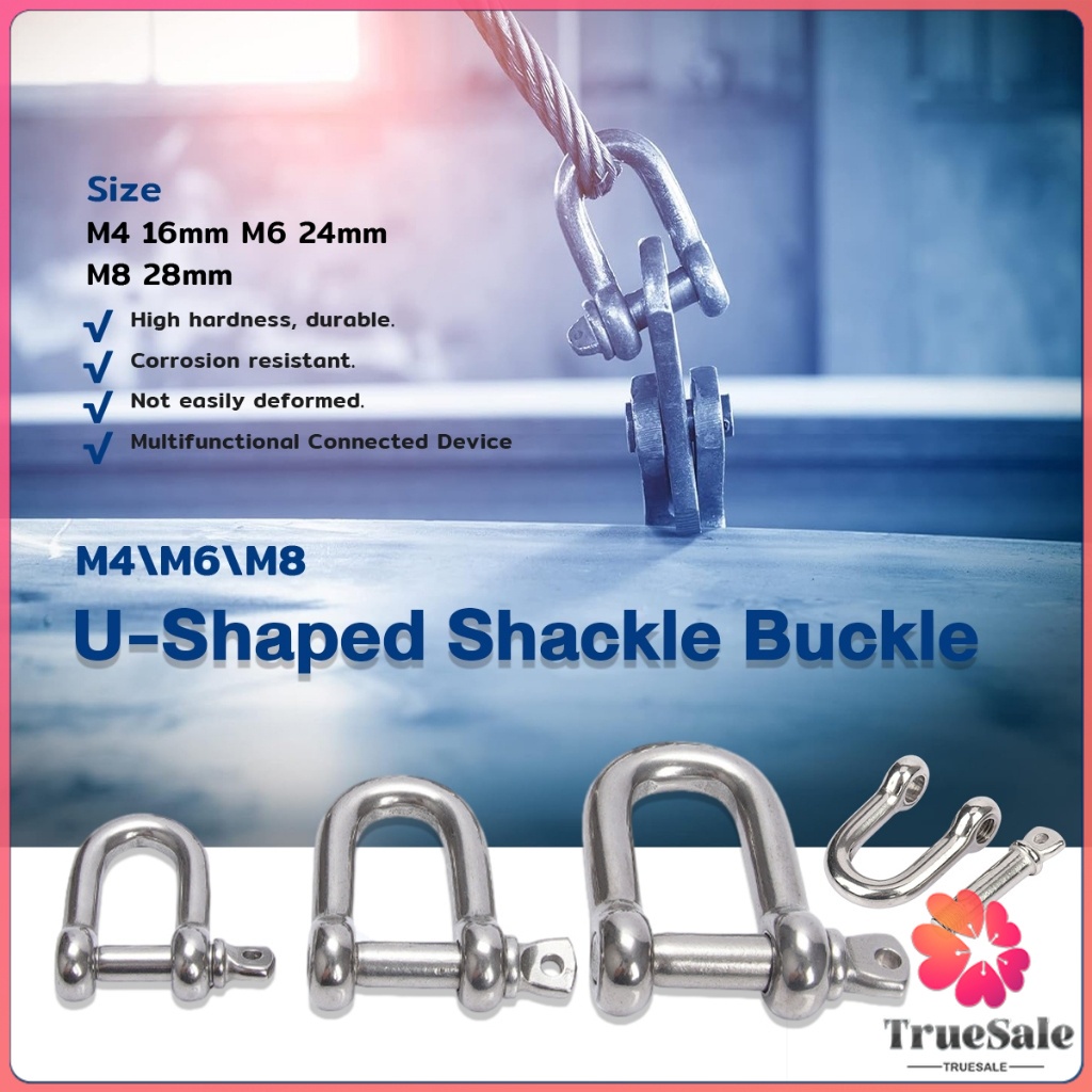 TRUESALE D-Type/U-Shaped Shackle Buckle D Ring Lock Bow Shackle Wire ...