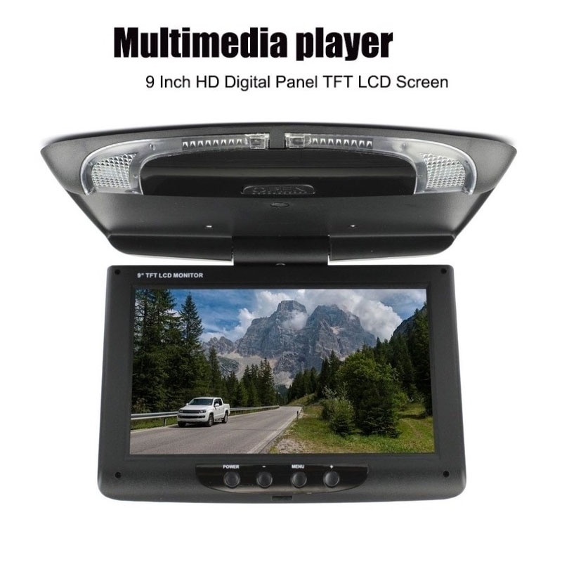9 inch ultra-thin Car Roof Mount LCD Color Monitor Flip Down Screen ...