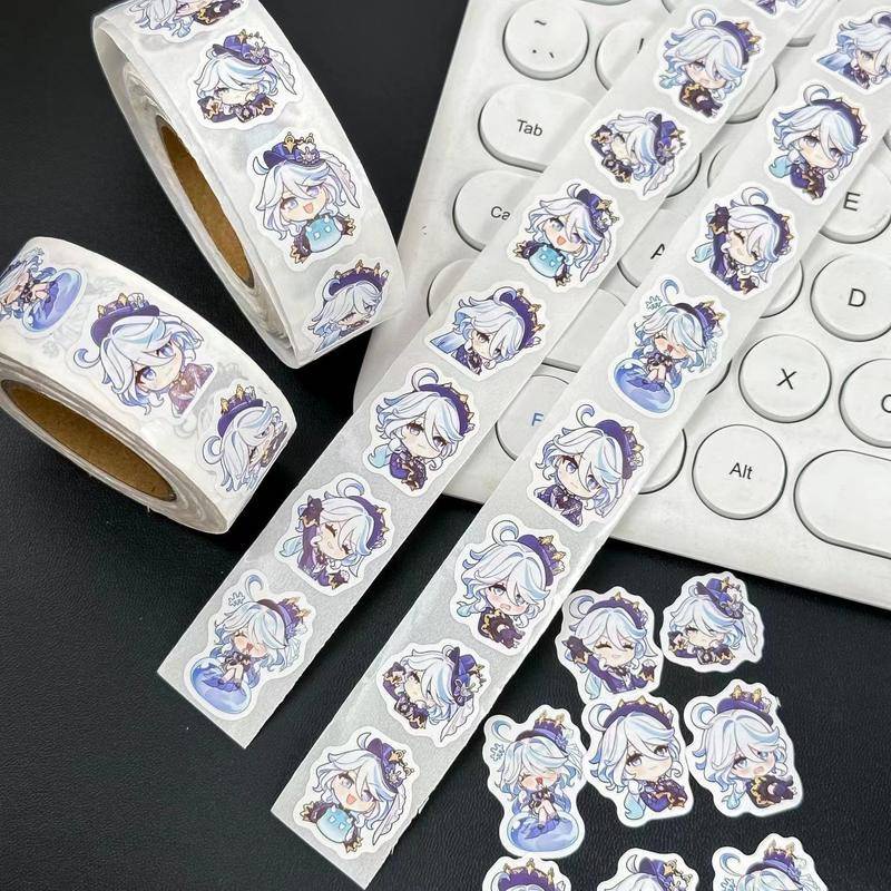 500Pcs/Roll Game Cartoon Genshin Impact Focalors Furina decorative ...