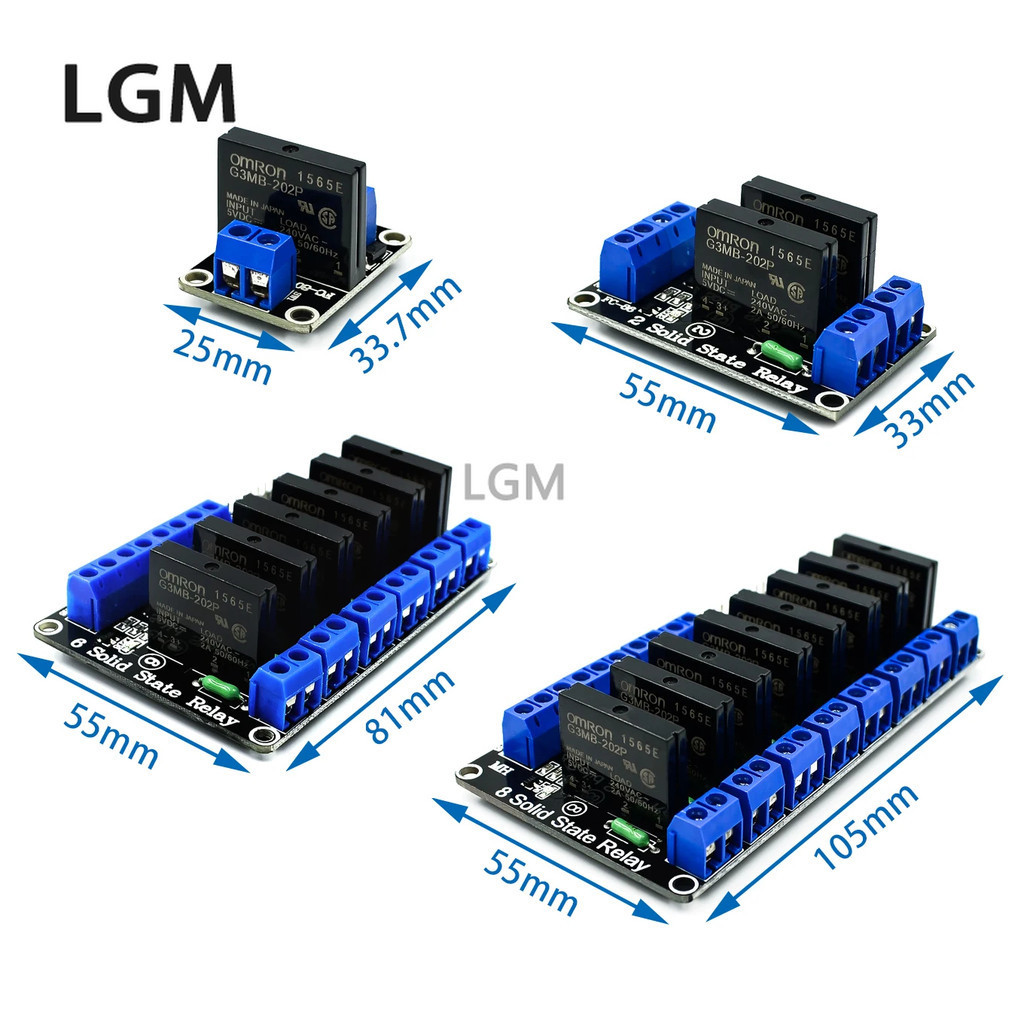 5V Relay 1 2 4 8 Channel SSR High Low Level Solid State Relay Module 250V 2A for Arduino ...