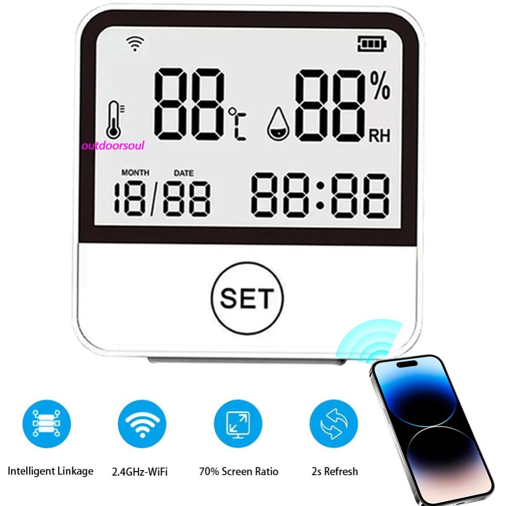 Smart WiFi Temperature Humidity Monitor Temperature Humidity Sensor ...